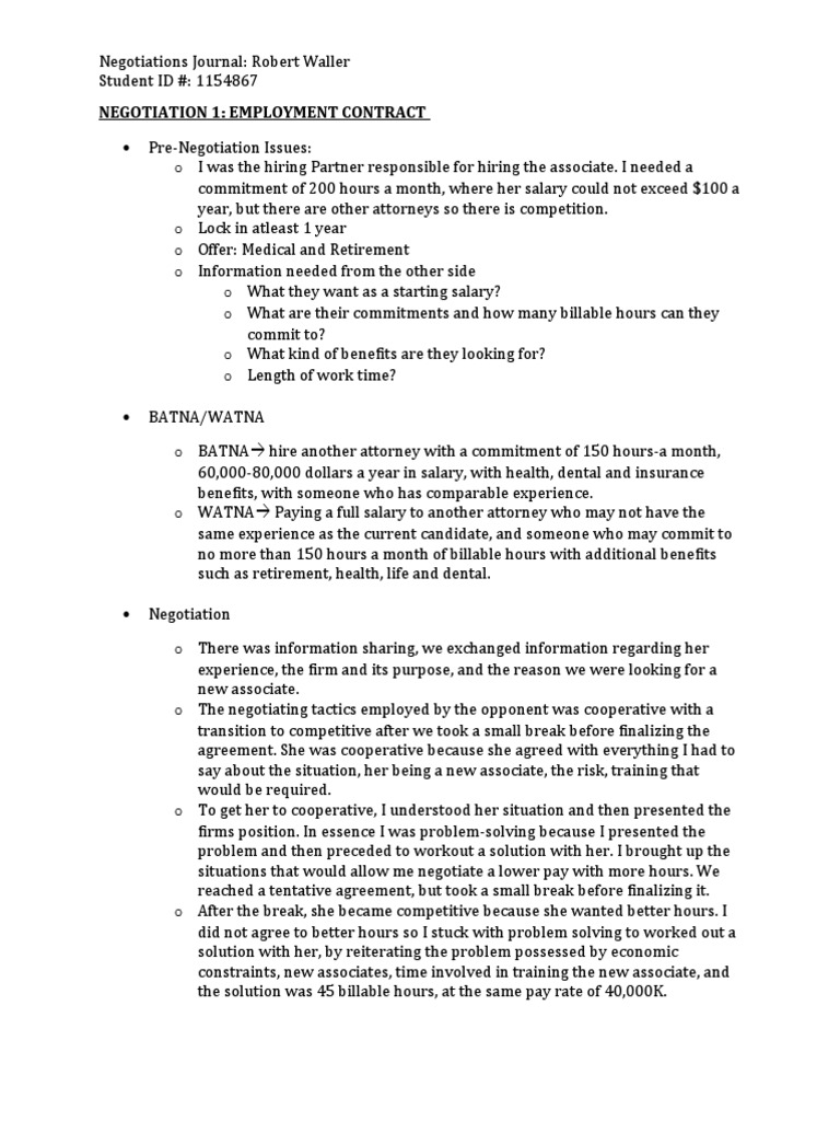 Negotiations, Final Journal | PDF | Negotiation | Royalty Payment