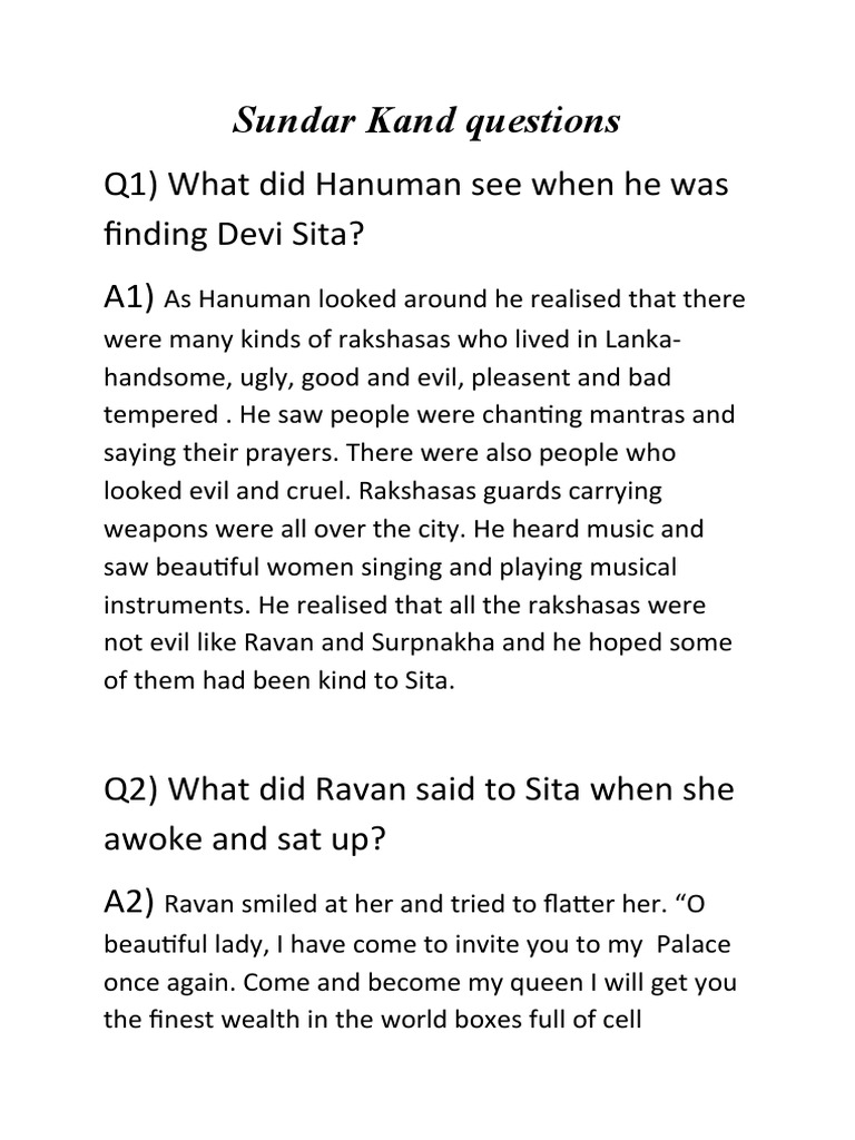 Sundar Kand: Hanuman's Encounter | PDF | Sita | Rama
