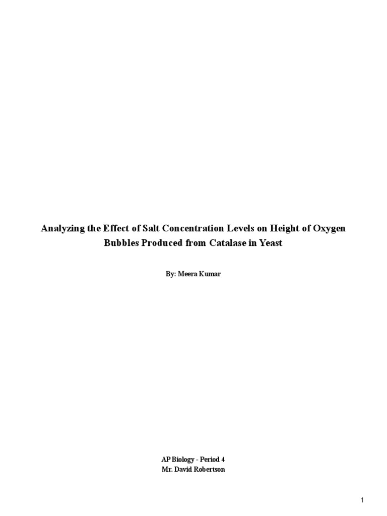 Enzyme Catalysis Lab | PDF | Catalase | Enzyme
