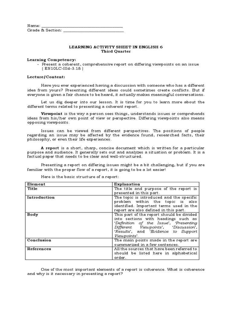 QUARTER 3 Learnig Activity Sheet 1 | PDF | Educational Technology ...