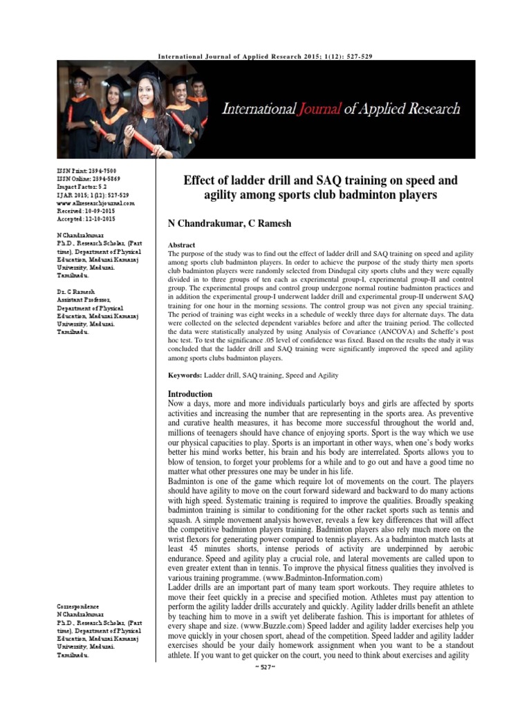 1.effect of Ladder Drill and SAQ Training On Speed and Agility Among ...