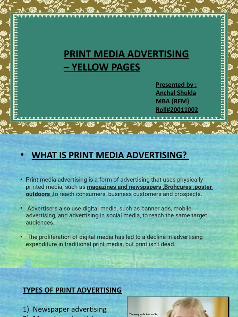 Print Media Advertising - Yellow Pages | PDF | Advertising | Mass Media