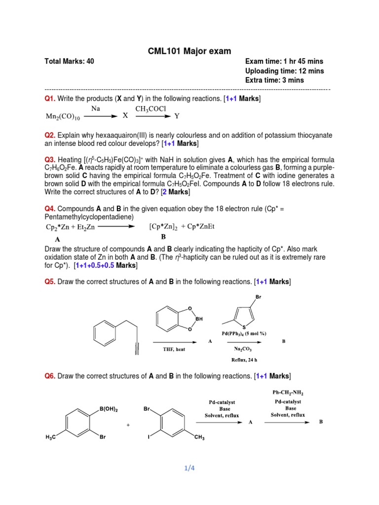 CML101 Major Exam-Questions | PDF | Applied And Interdisciplinary ...