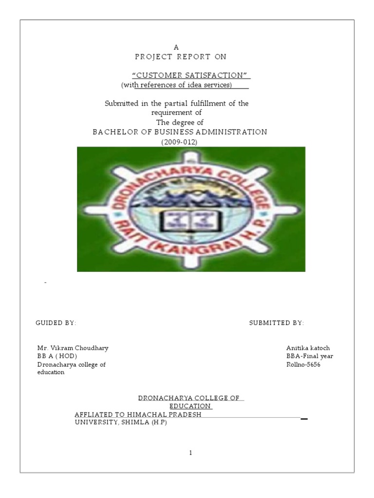 Bba Final Year Project | PDF | Customer Satisfaction | Survey Methodology
