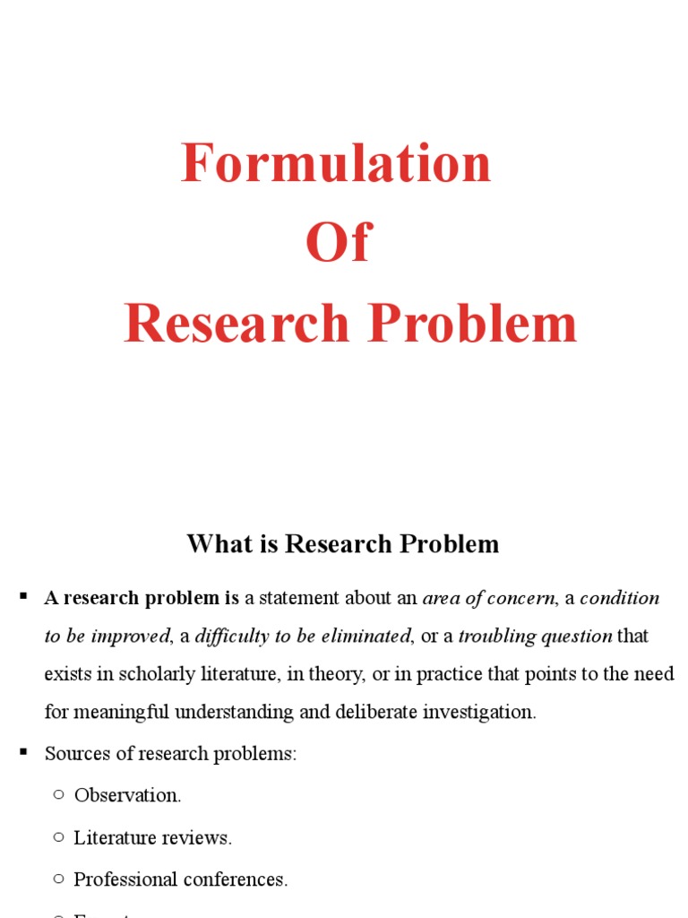 Formulation of Research Problem | Download Free PDF | Hypothesis ...