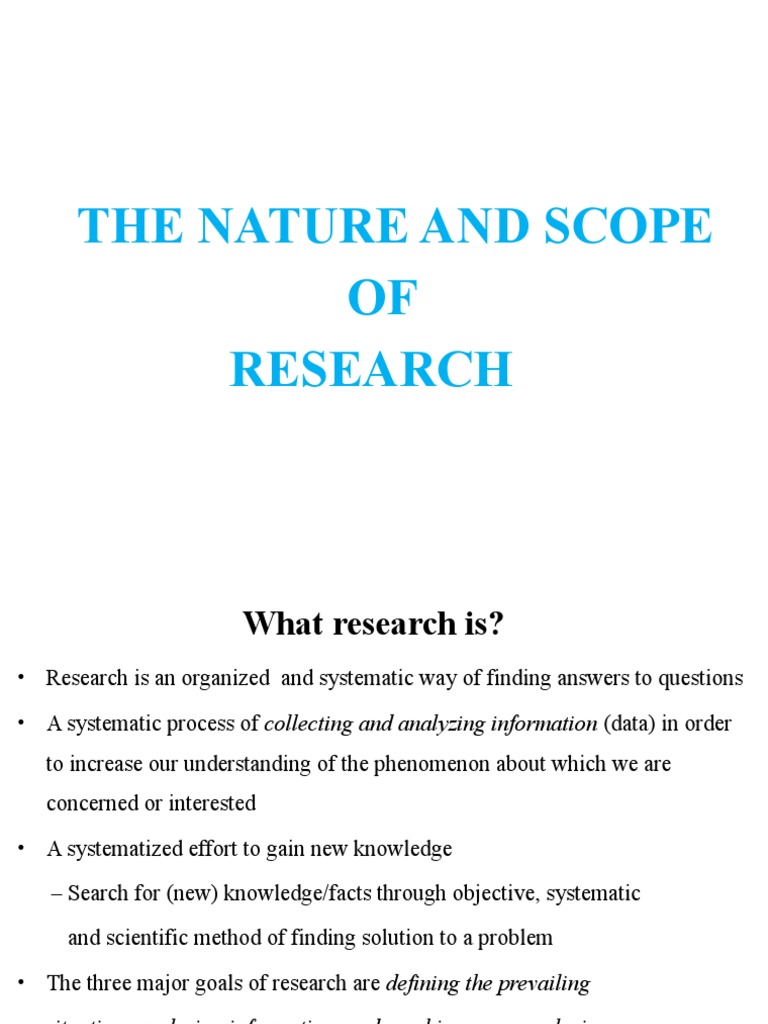 Nature and Scope of Research | PDF | Theory | Experiment