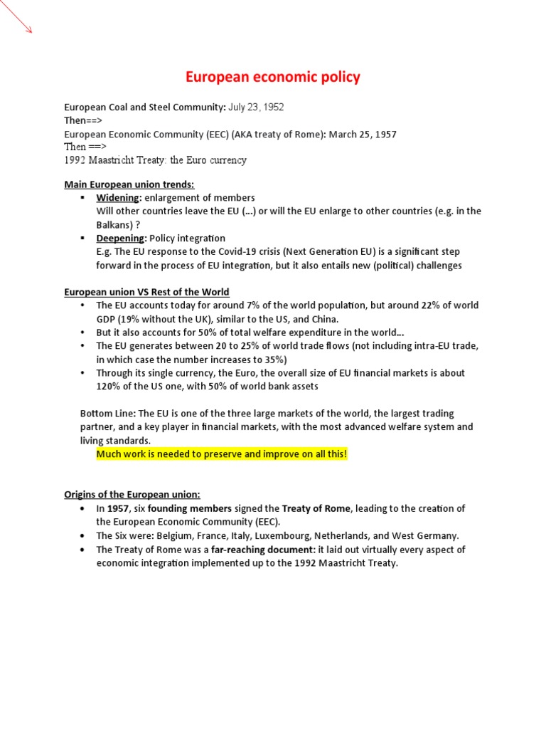 EU economic integration origins | PDF | Enlargement Of The European ...