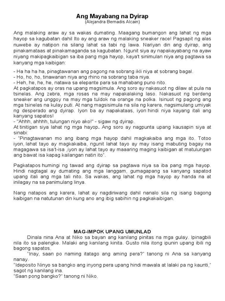 Ang Mayabang Na Dyirap | PDF