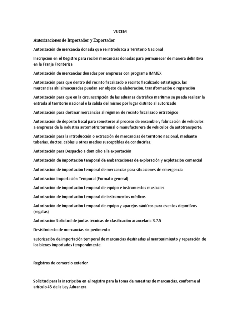 VUCEM | PDF | aduana | El comercio internacional