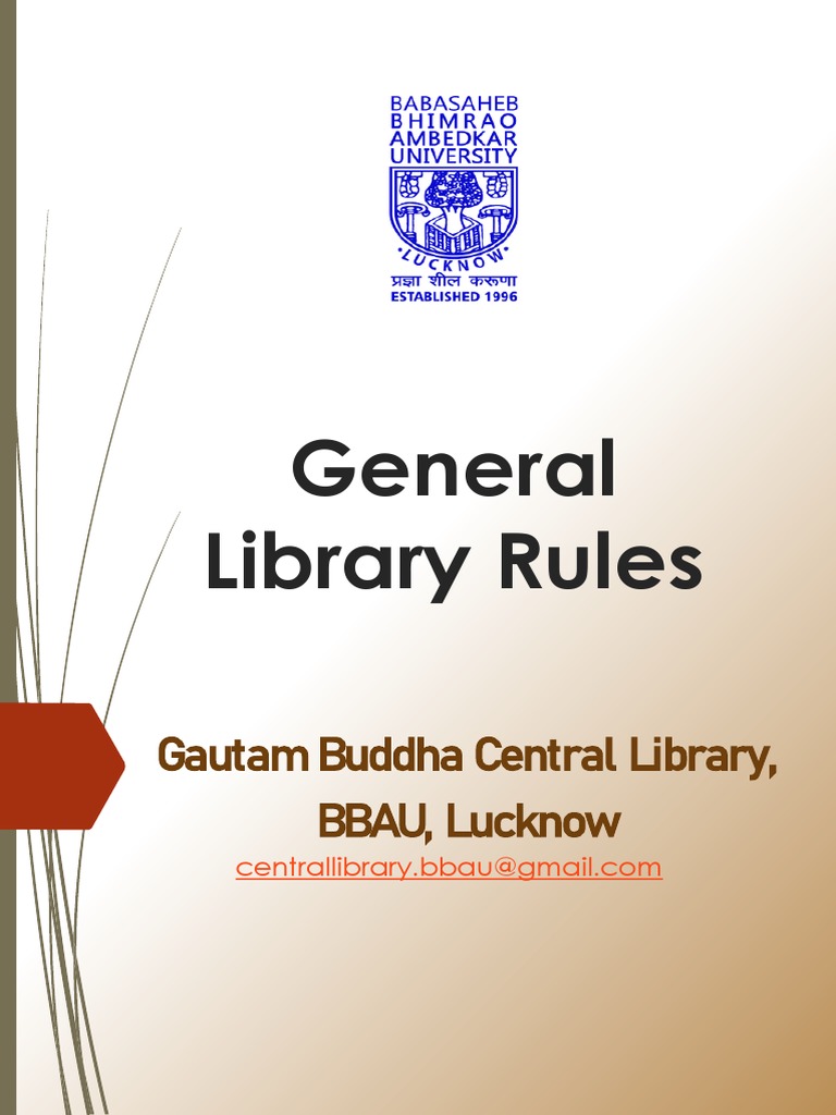 General Library Rules: Gautam Buddha Central Library, BBAU, Lucknow ...