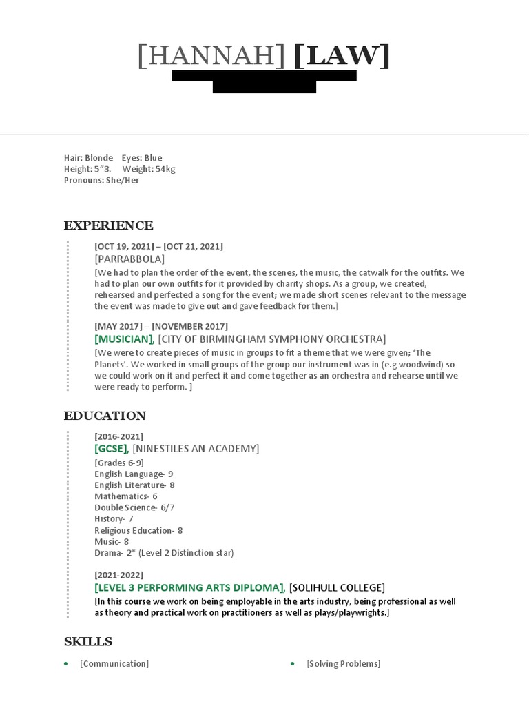 Performance CV | PDF