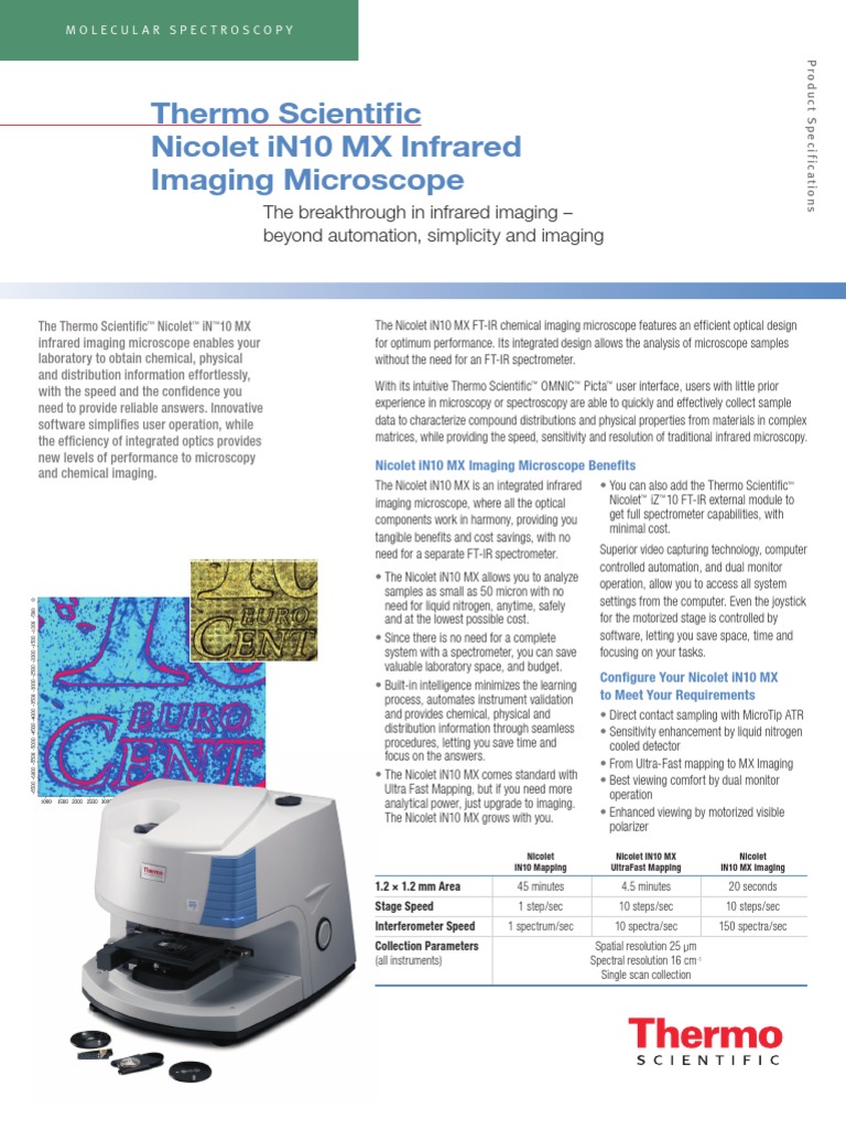 Nicolet In10 MX-PS51511 | PDF | Microscopy | Image Resolution