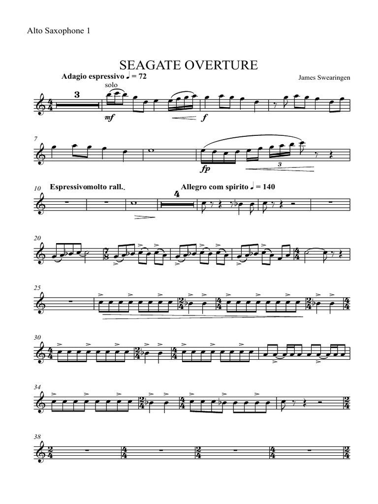 Seagate - Alto Saxophone 1 | PDF | Compositions musicales | Arts du spectacle