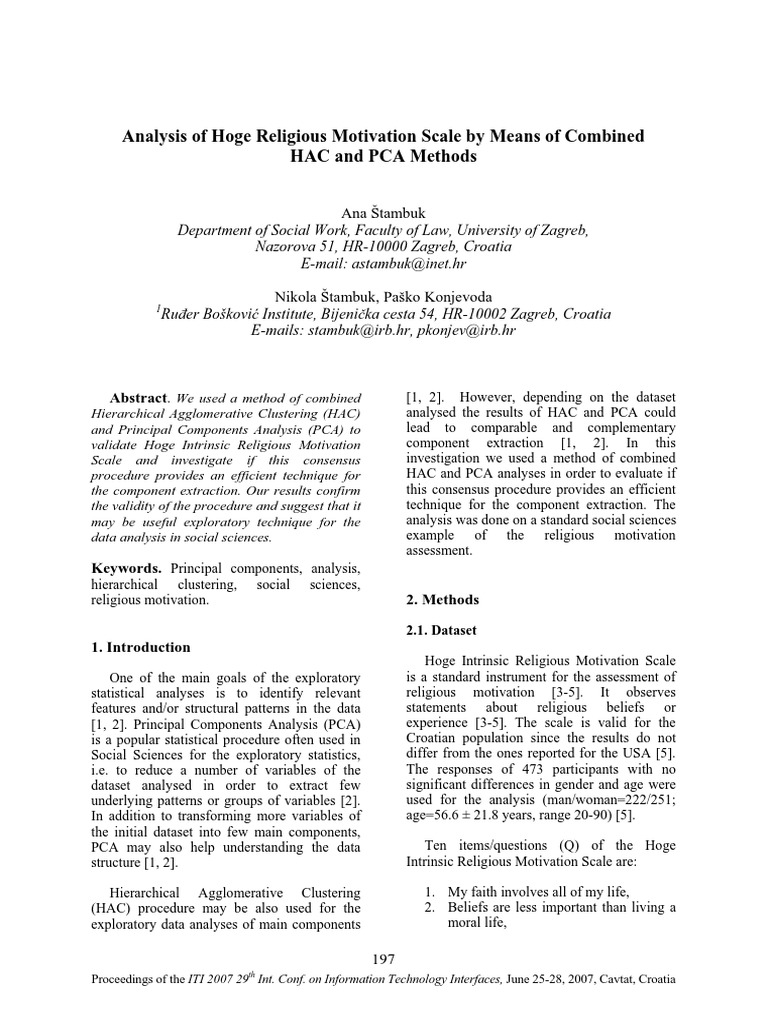 Religious Scale | Download Free PDF | Principal Component Analysis ...