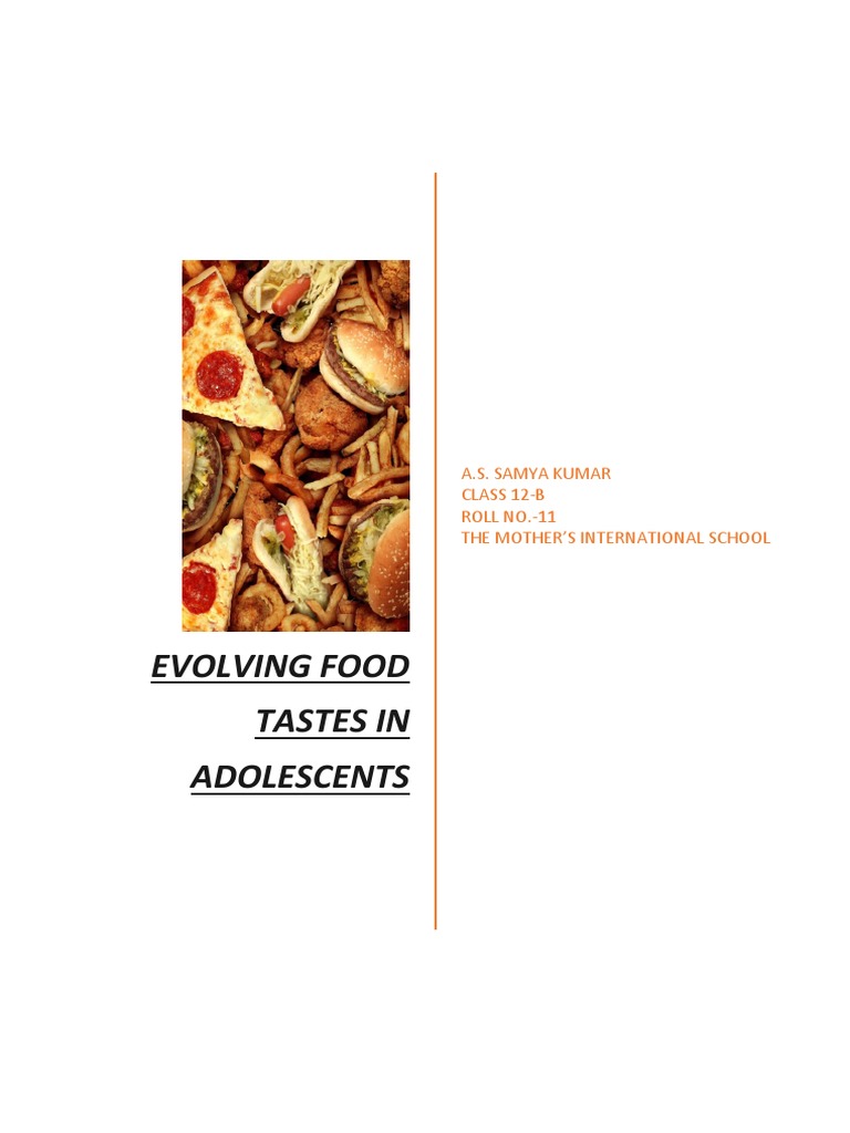 Evolving Food Tastes Amongst Teenagers | PDF | Adolescence | Foods