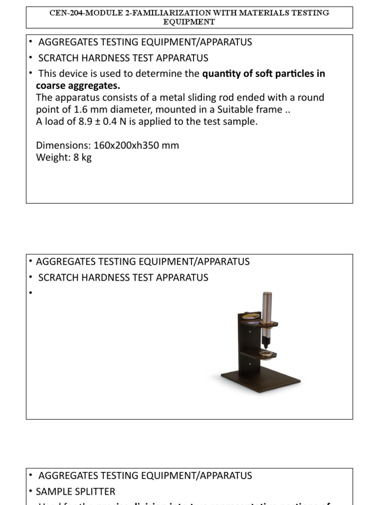Cen 204 Module 2 Familiarization With Materials Testing Equipment | PDF ...