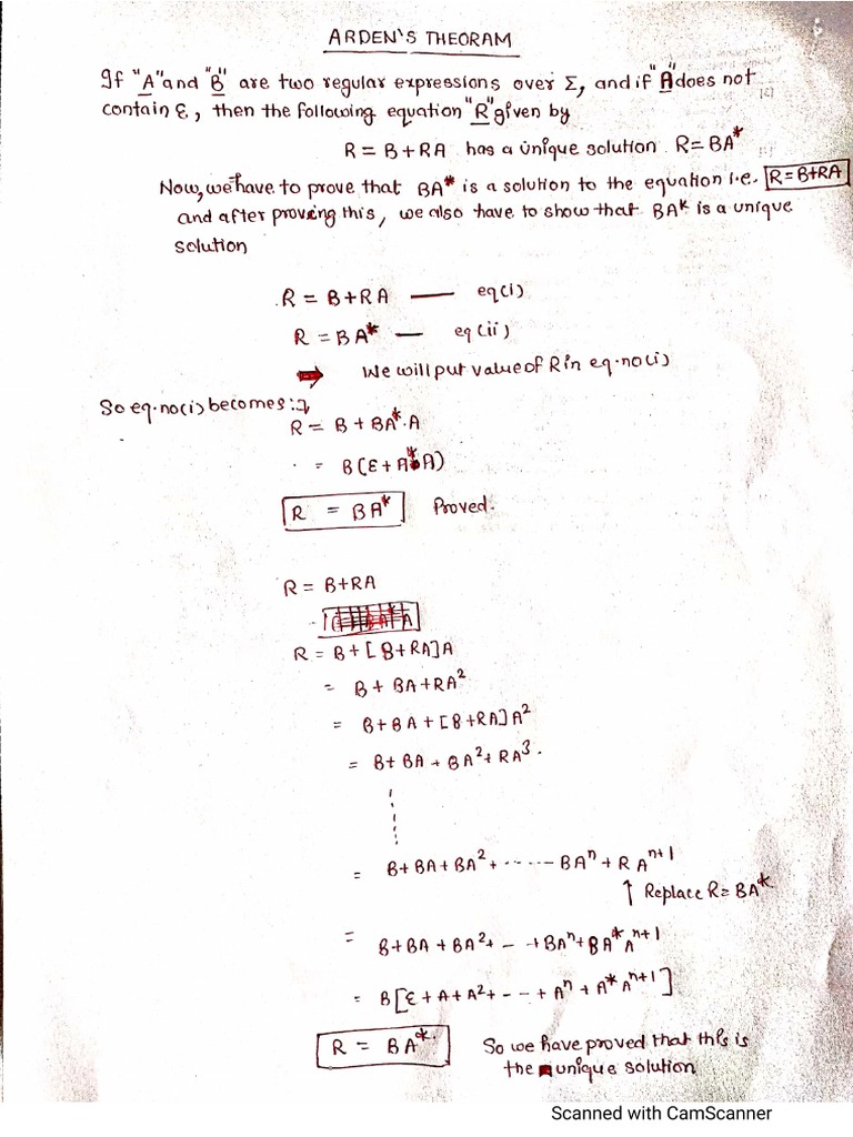 ARDEN's Theorem | PDF
