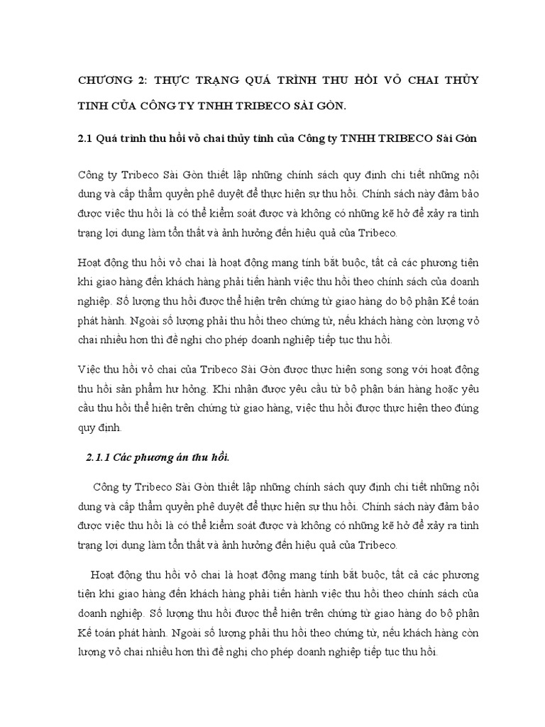 TH C TR NG Logistic Ngư C T I Tribeco | PDF