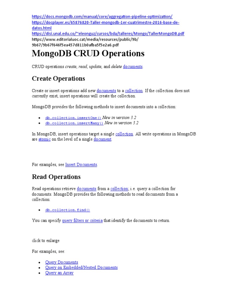 MongoDB CRUD Operations | PDF | Array Data Type | Array Data Structure