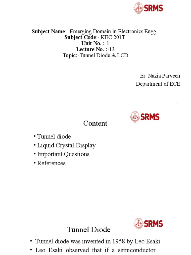 Subject Name:-Emerging Domain in Electronics Engg. Subject Code: - KEC 201T Unit No.:-1 Lecture ...