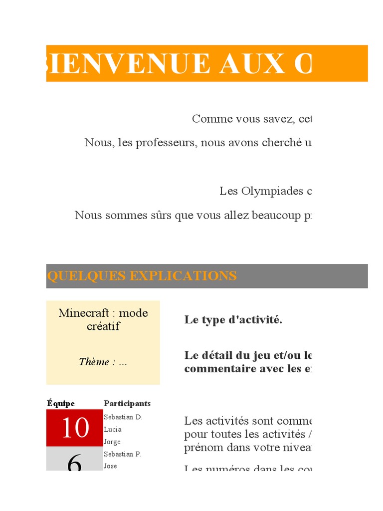 Olympiades 2021 - 4IB | PDF | Arts