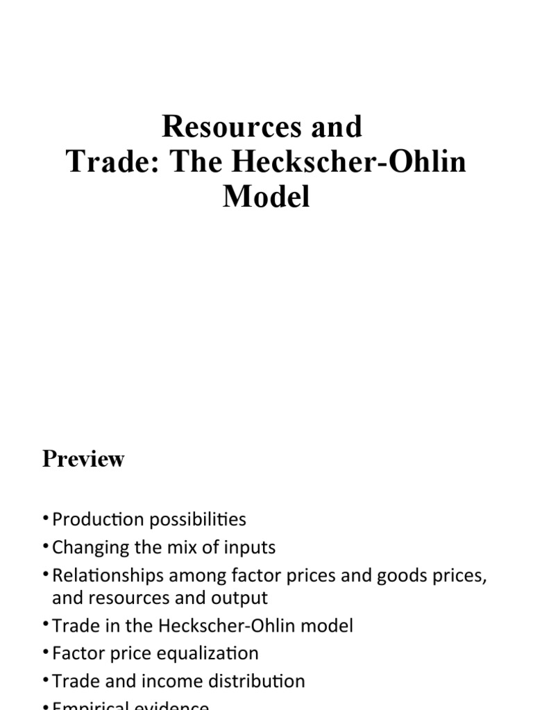 C05 Resources and Trade The Heckscher-Ohlin Model | PDF | Labour ...