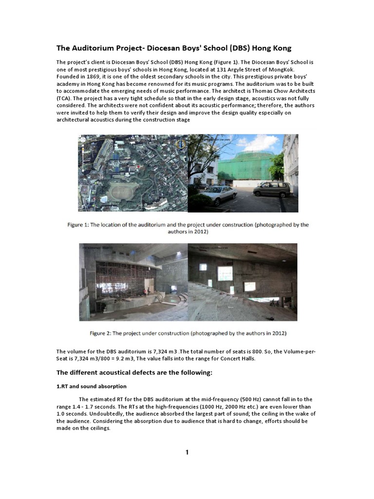 Acoustics in An Auditorium - Case Study | PDF | Acoustics | Mirror