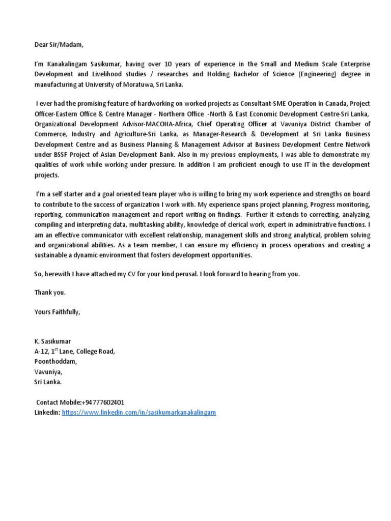 Cover Letter-Attachment | PDF