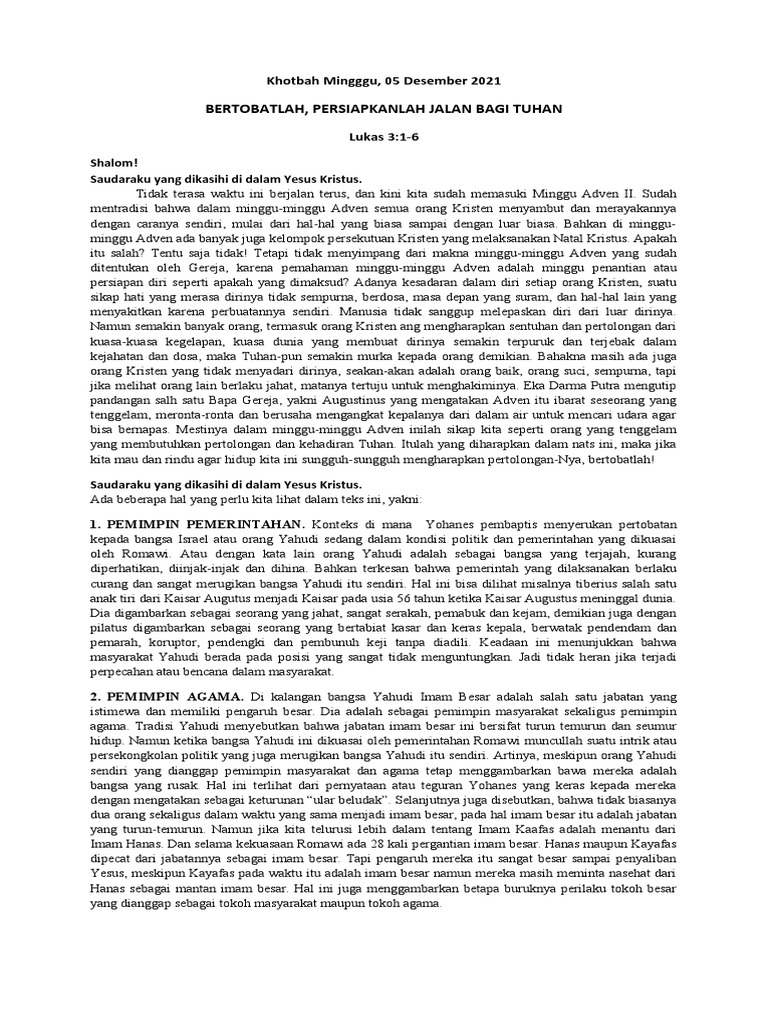 Mingggu, 05 Desember | PDF