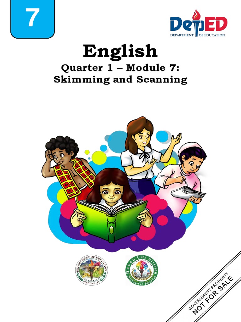 English: Quarter 1 - Module 7: Skimming and Scanning | Download Free ...