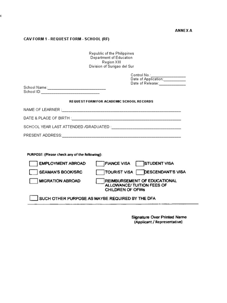 School Records Request Forms | PDF | Certification | Travel Visa