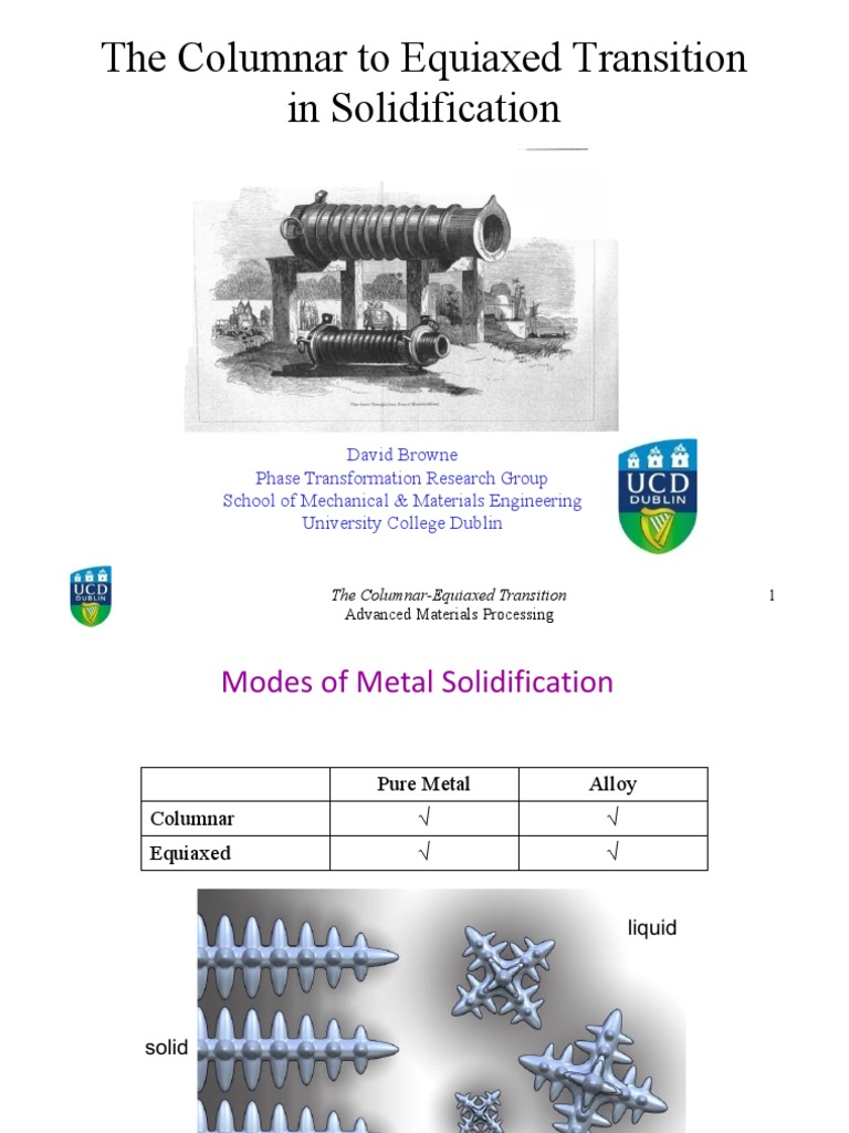 The Columnar To Equiaxed Transition in Solidification | PDF | Physical Sciences | Metals