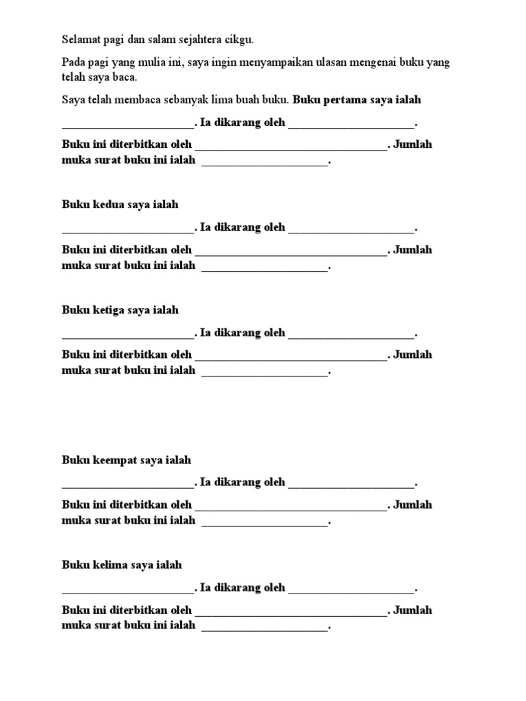 Rumusan Cerita BM Tokoh Nilam | PDF