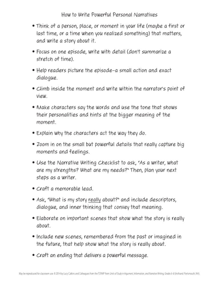 G6B1 CH WritePersNarrative | PDF