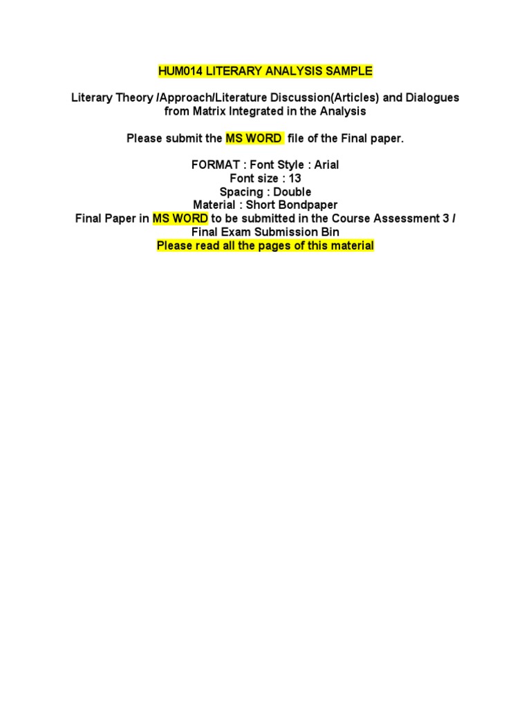 Literary Analysis Guide for Students | PDF | Analysis | Sociology