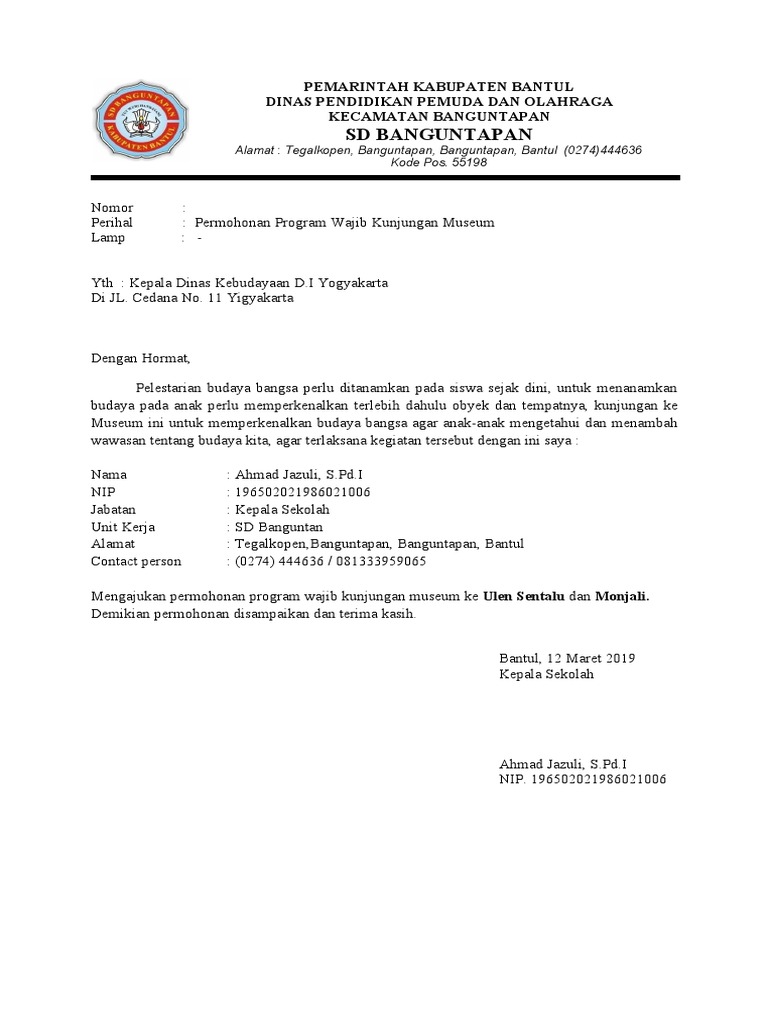 Proposal Kunjungan Museum | PDF