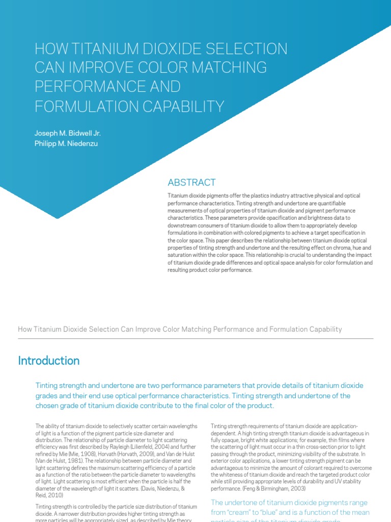 Ti Pure How Ti02 Selection Improves Color Matching Performance | PDF ...