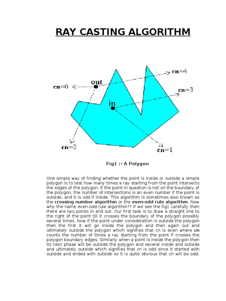 Ray Casting Algorithm Pdf Cartesian Coordinate System Line Geometry 