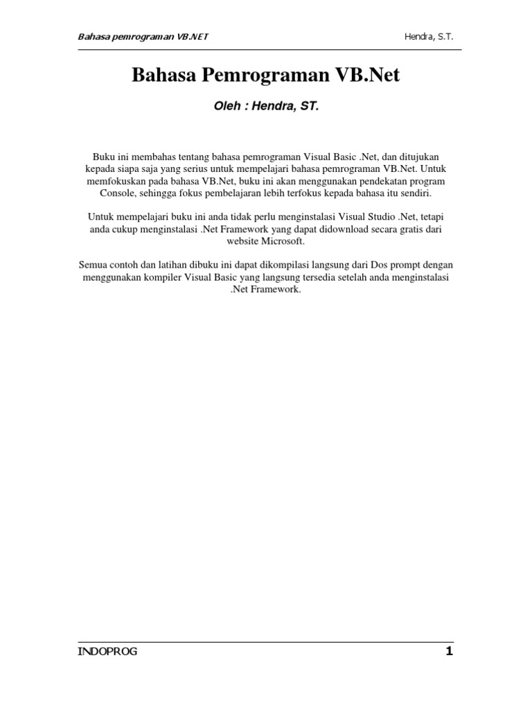 Dasar Pemrograman VB | PDF | Komputer