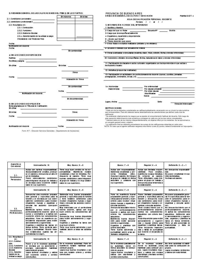Formulario SET4 Calificacion 2021 | PDF