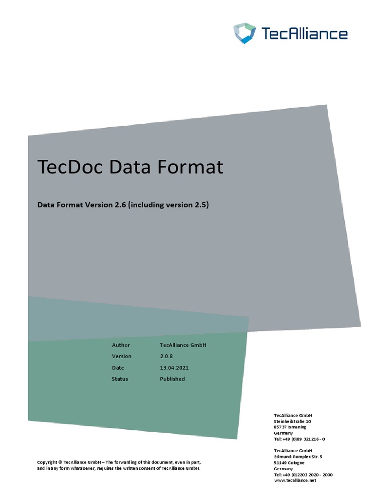 TecDoc-Data-Format Version 2.6 EN 2.0.8 | PDF | Comma Separated Values ...