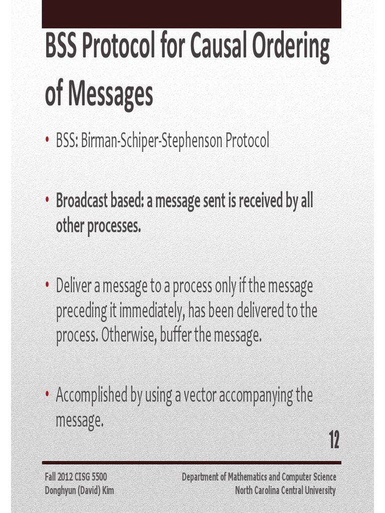 BSS Protocol For Causal Ordering of Messages | PDF