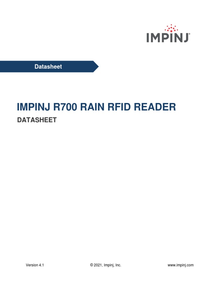 Impinj R700 RAIN RFID Reader Datasheet V4 - 1 20210715 | PDF | Radio ...