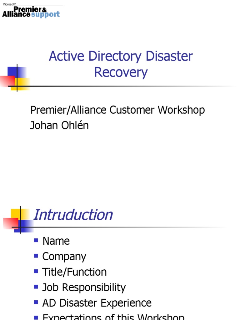 Active Directory Disaster Recovery, Server 2003 | PDF | Backup ...