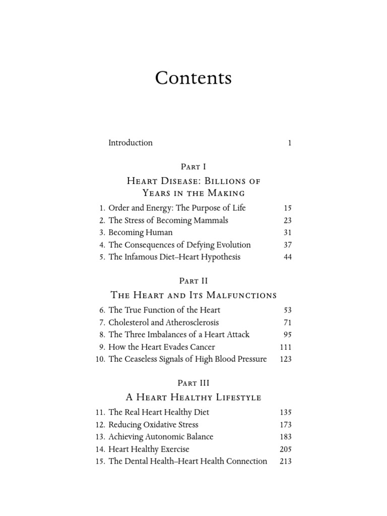 Understanding The Heart: Table of Contents | PDF