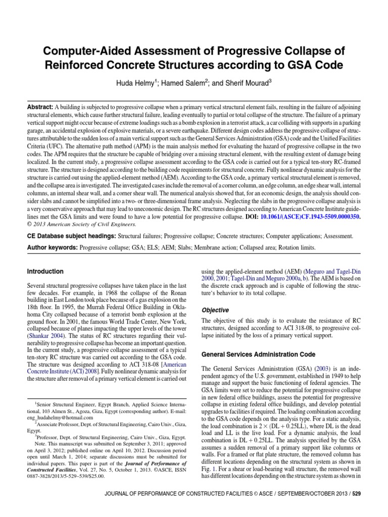 Computer Aided Assessment of Progressive Collapse Od Reinforced ...