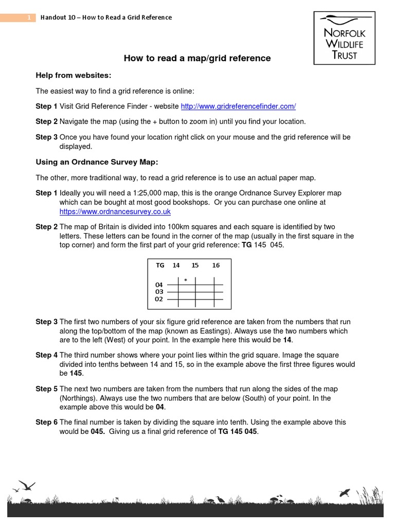 Handout 10 How To Read A Grid Reference | PDF | Software | Cartography