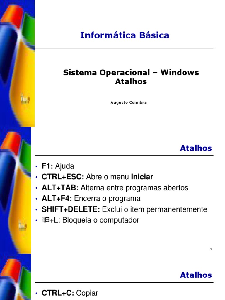 Informatica Basica 2020 Atalhos | PDF | Janela (informática ...