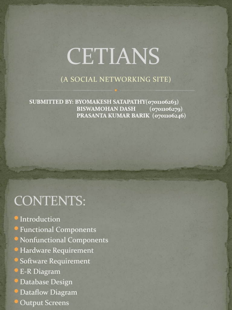 Cetians: (A Social Networking Site) | PDF | Social Networking Service ...