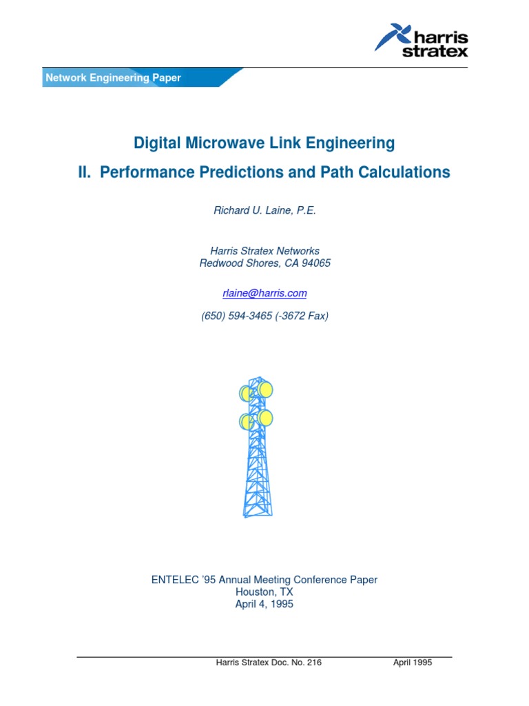 Digital Microwave Link Engineering - II - Performance Predictions and Path Calculations | PDF